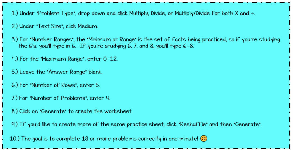 Intermediate Math Fluency (Grades 3-5) | Torrey Ford's Site